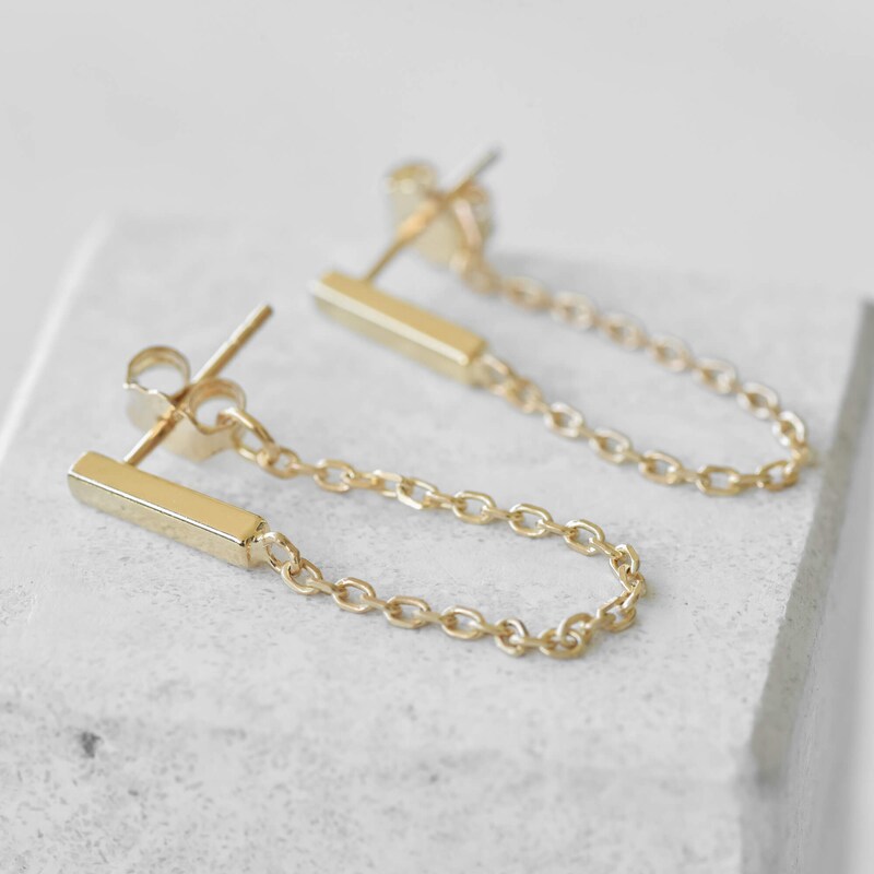 Gold Chain Earrings - Etsy