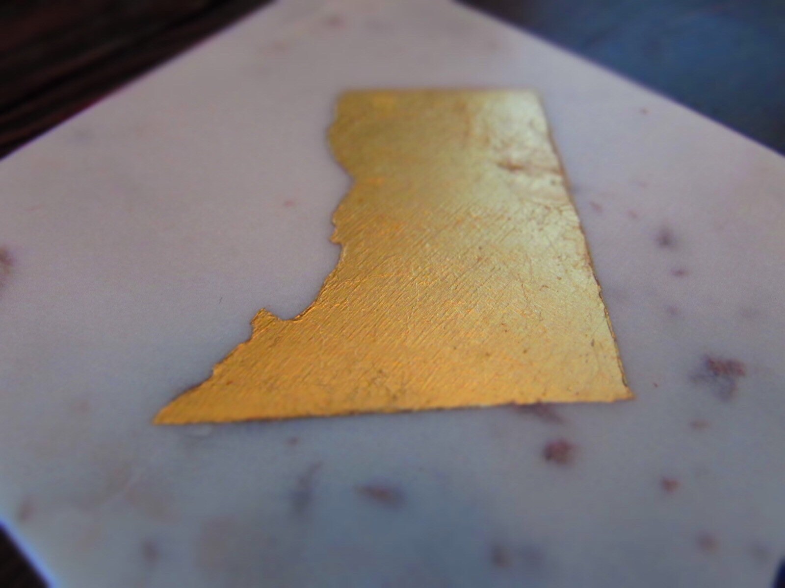 Marble Gold Leaf Copper Leaf State Coasters | Square | Create Your Own ...