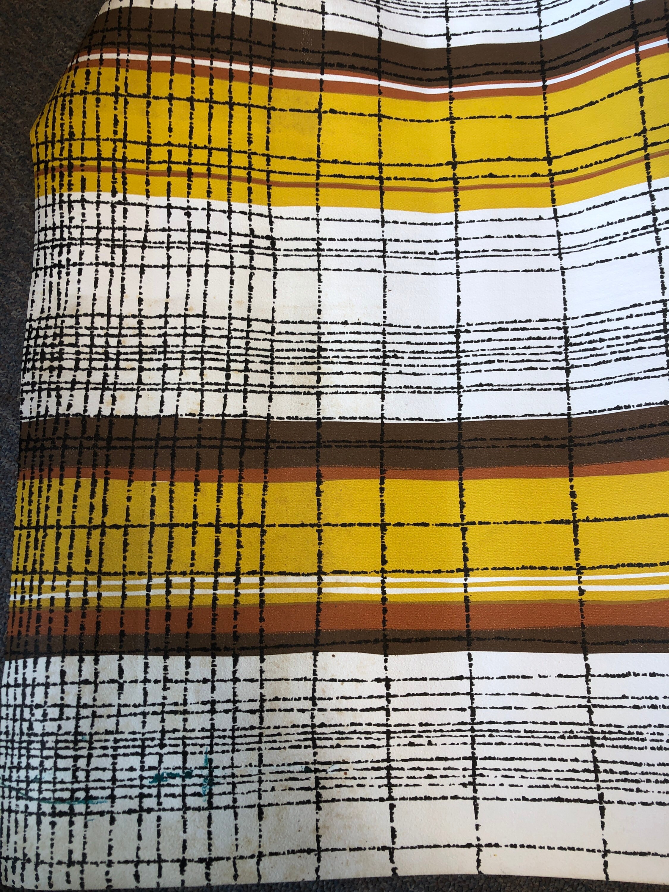 1960s Abstract Wallpaper Roll 15 Ft Brown Yellow Cream Black - Etsy