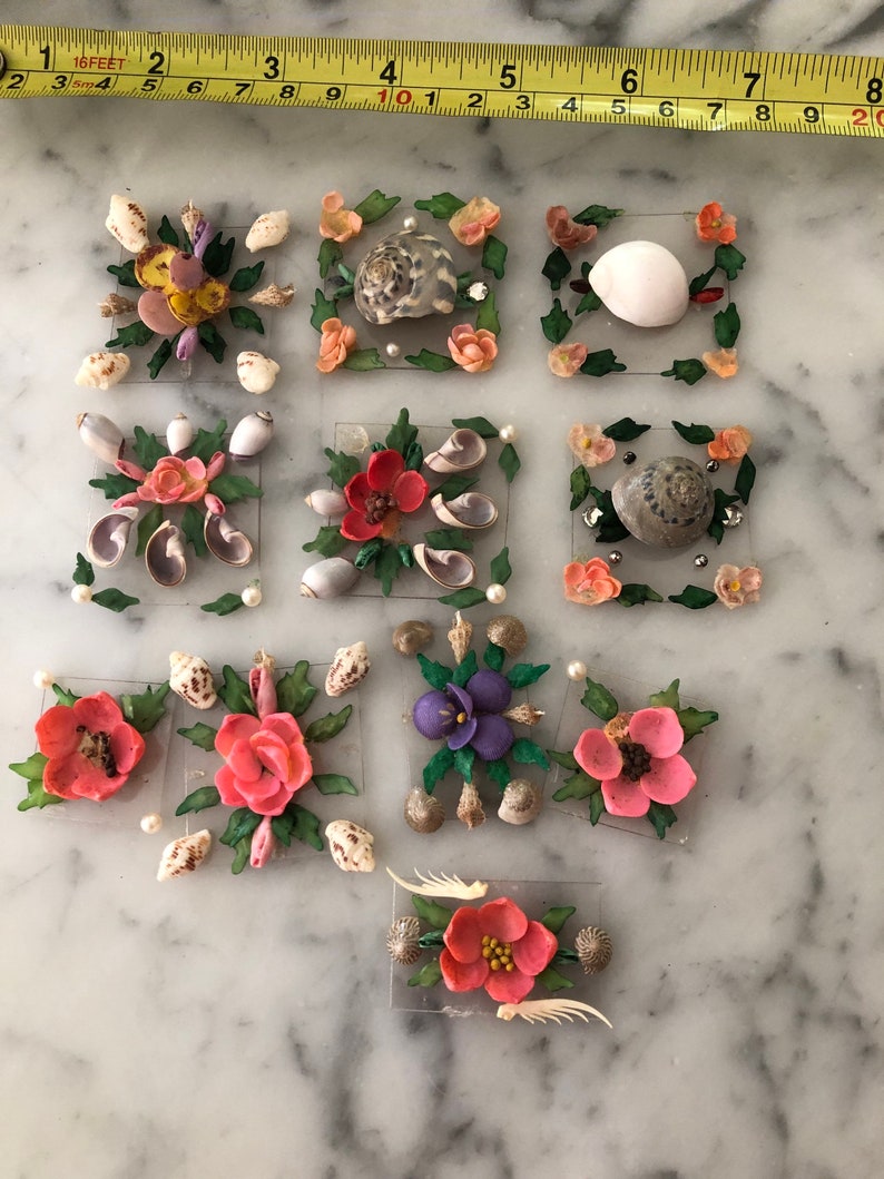 Vintage Seashell Shell Crab Beach Ocean Sea Themed Handmade Collages ...