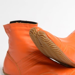 Jikatabi Tabi Shoes Tabi Ninja Boots Orange Leather Tabi Loafers ...