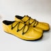 Handmade Yellow Italian Leather Tabi Boots, Split Toe Jikatabi Loafers ...