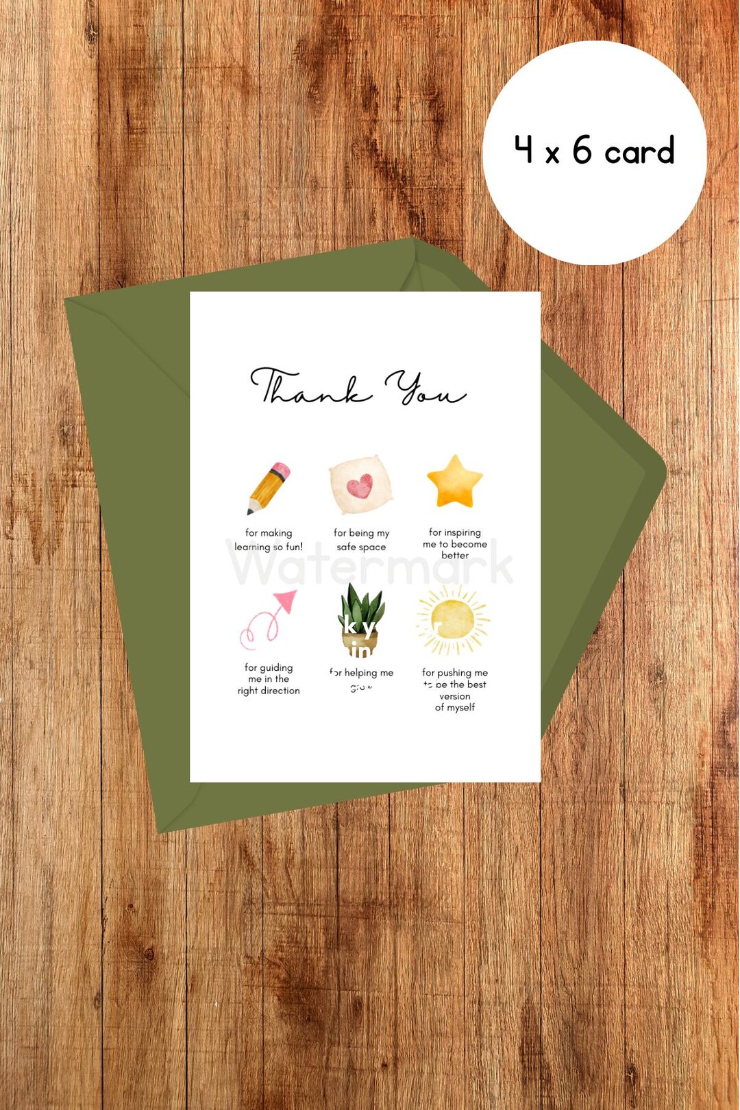 Printable Teacher Thank You Card | Digital Download | End of Year ...
