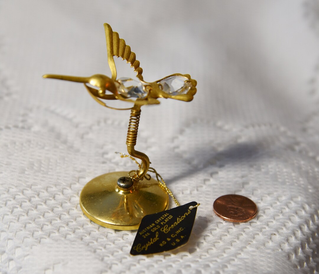 Hummingbird 24K Gold Plated Austrian Crystal ~ Crystal Creations ~ KG&C ...