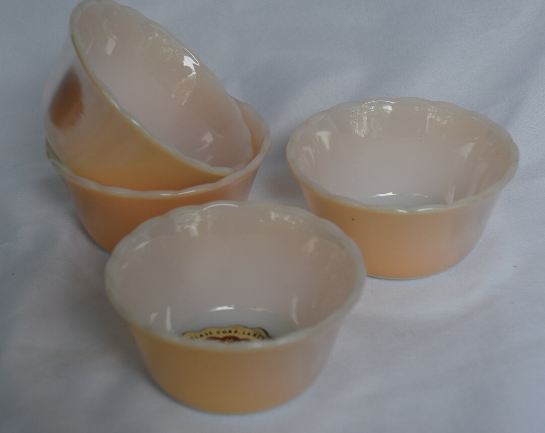 Custard Cups Set of 4 Custard Cups Copper Tint Ovenware by Anchor ...