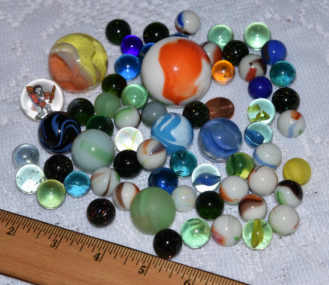 Lot Old Marbles Boulder Shooters Neptune Vitro Agate Peltier Ninja ...