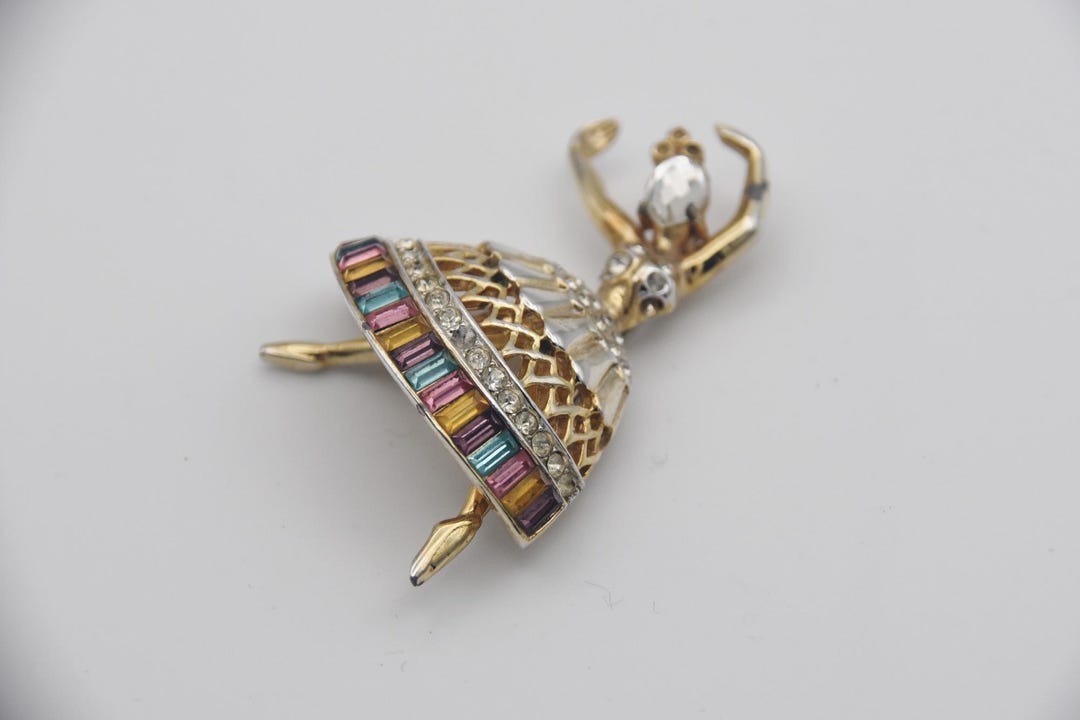 Coro Craft Ballerina Dancer Brooch 1950 Pin RARE Vintage **missing Stones** Jb41-08 - Etsy