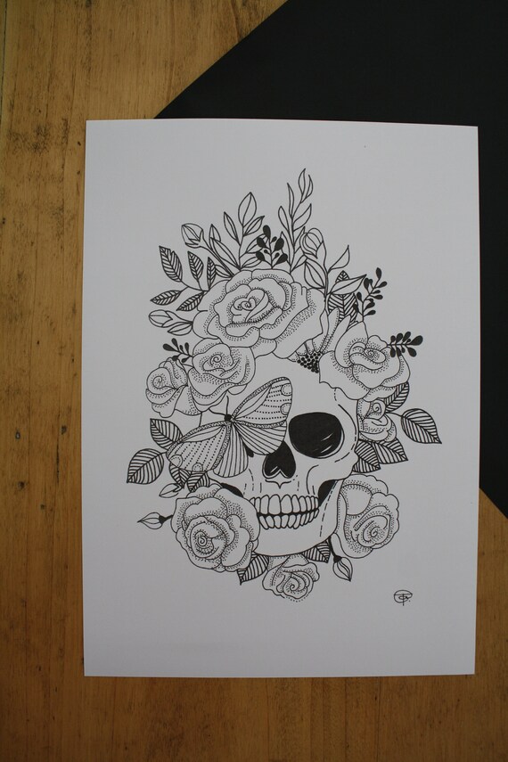 Drawing / Skull / Poster / Illustration - Etsy