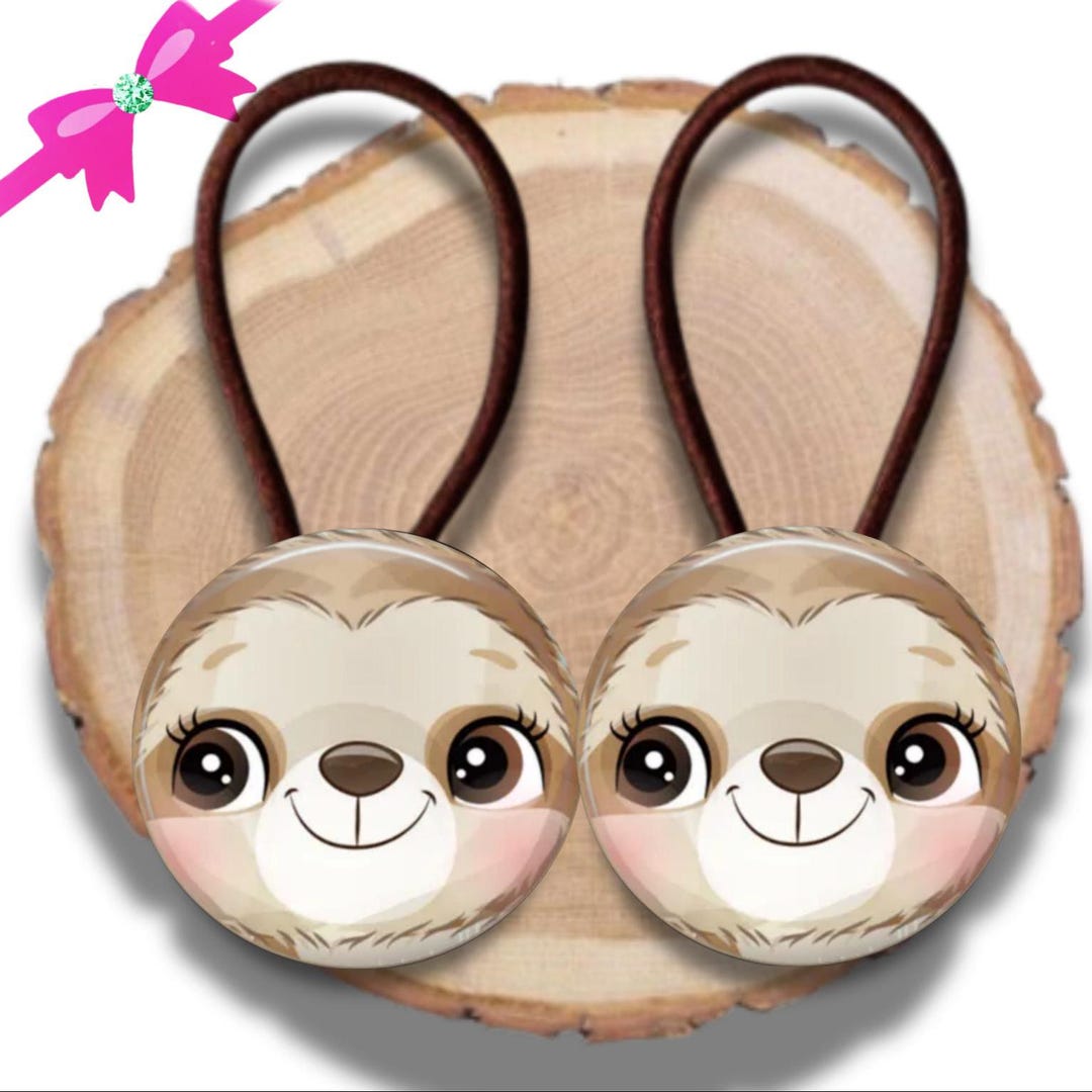 Cute Sloth Button Hair Ties Perfect for Stylish Girls - Etsy