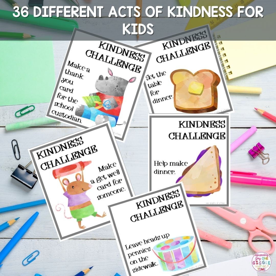 Lunch Box Notes for Kids | Kindness Cards for Kids |acts of Kindness ...