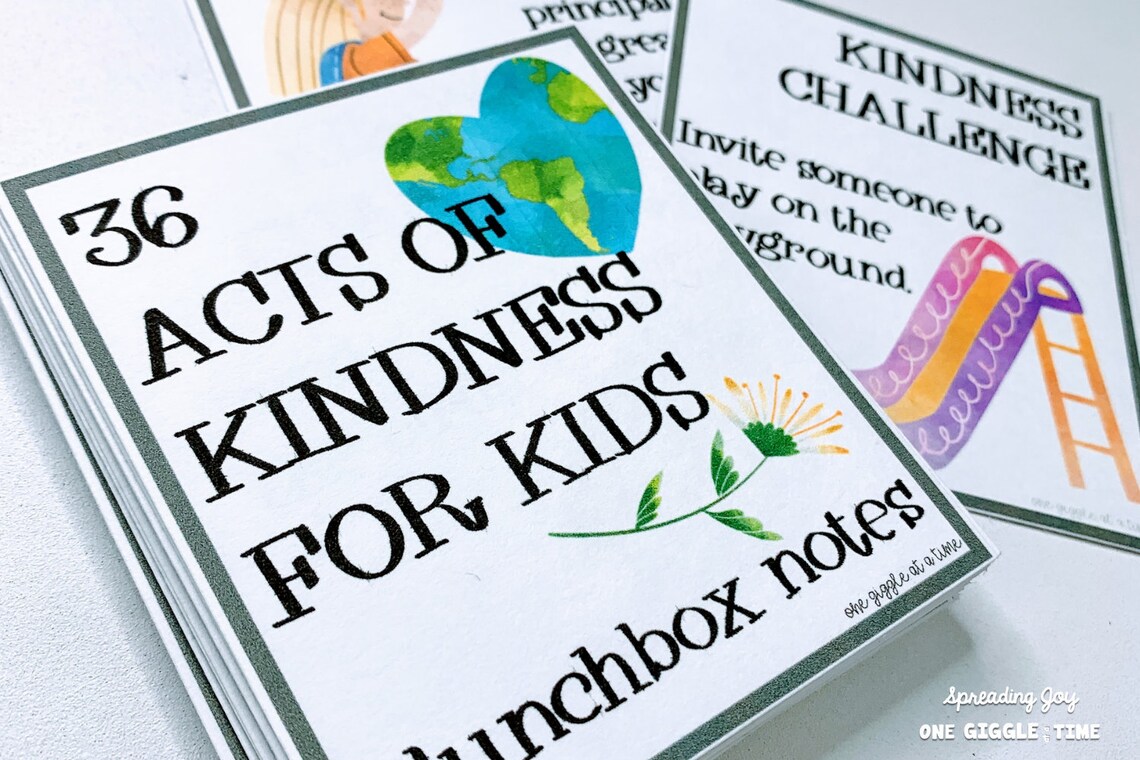 Lunch Box Notes for Kids | Kindness Cards for Kids |acts of Kindness ...