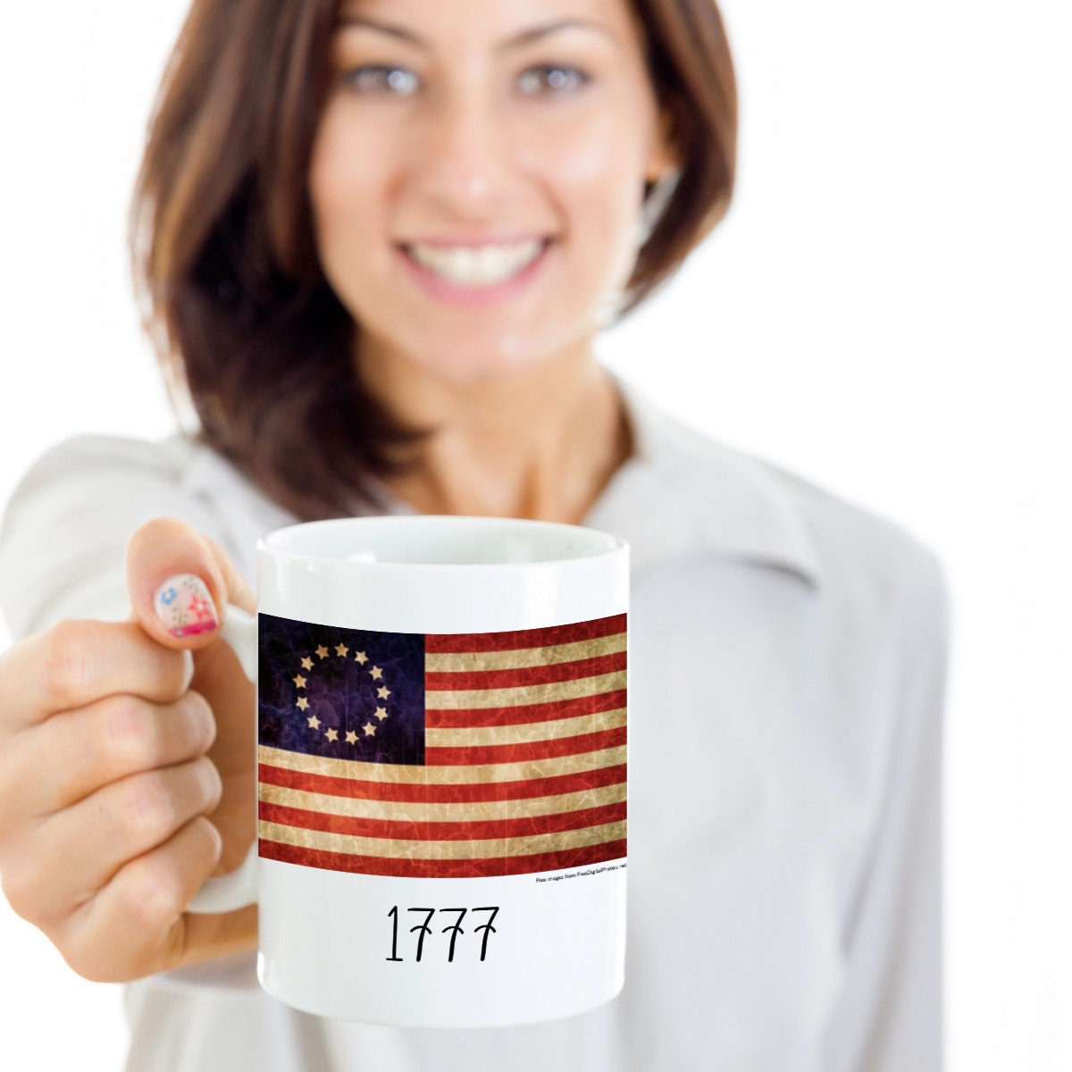 Flag Mug 1777 Betsy Ross Flag Mug Patriotic Mug Patriotic T Mug