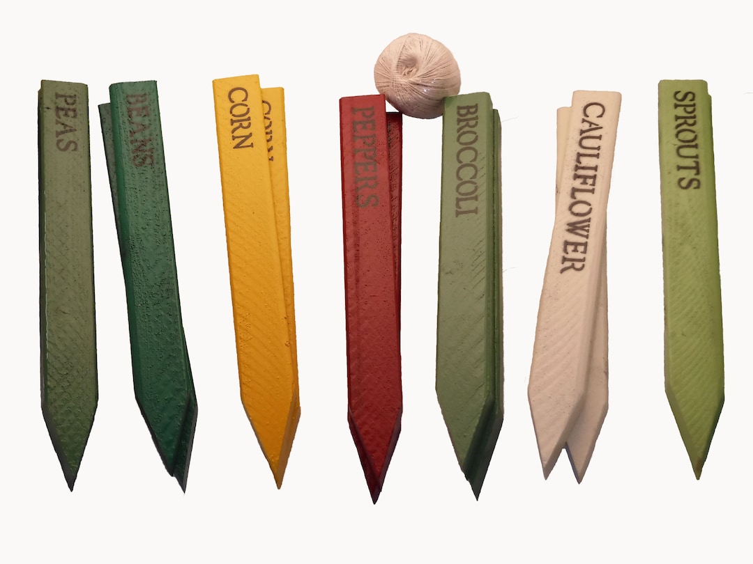 Colorful Wooden Garden Stakes Vegetable (7 Pairs) FREE SHIPPING - Etsy