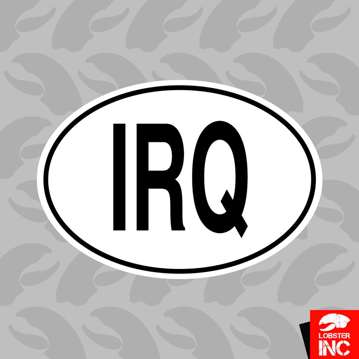 IRQ Iraq Country Code Oval Sticker Self Adhesive Vinyl Iraqi Etsy IRQ Iraq Country Code Oval Sticker Self Adhesive Vinyl Iraqi Etsy