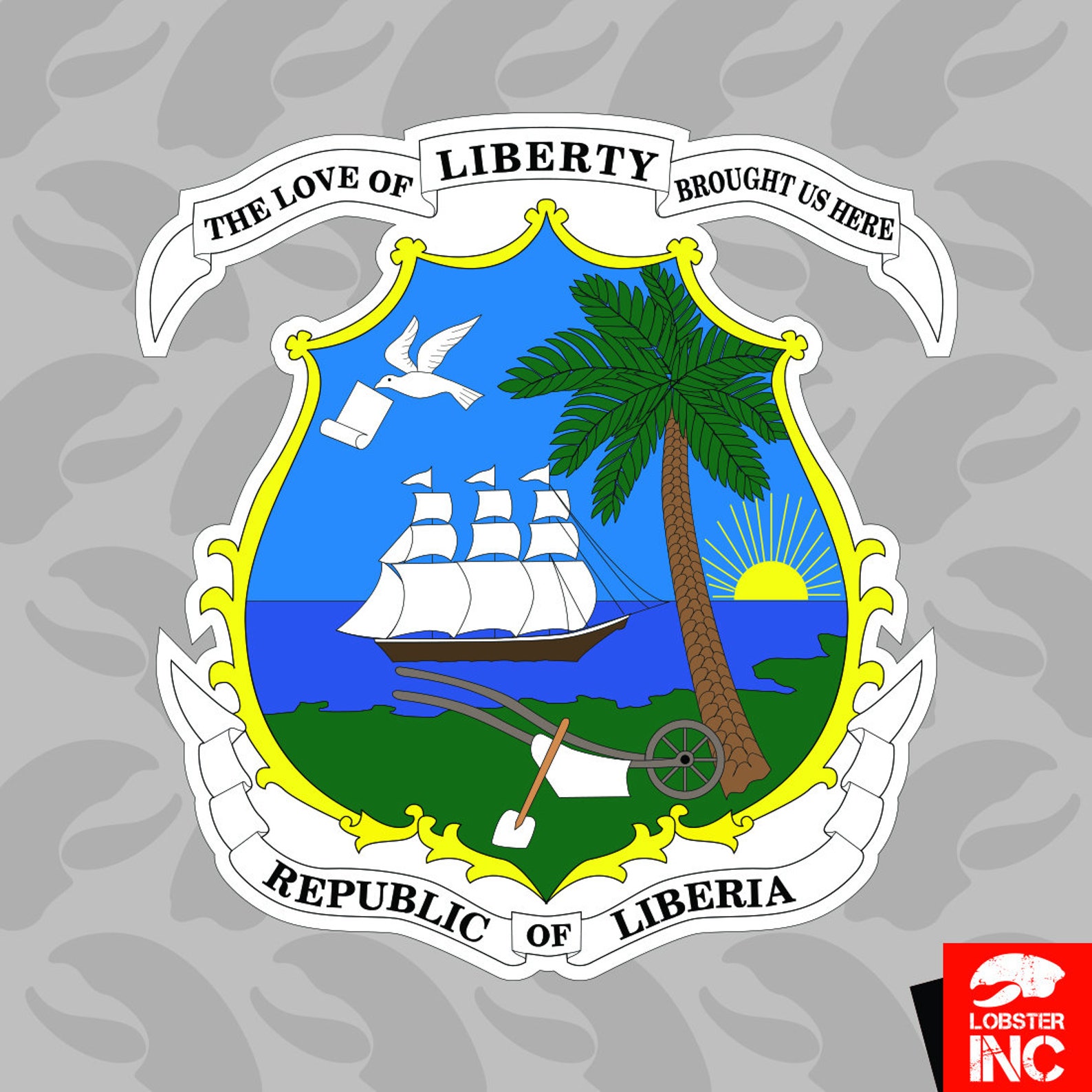 Liberian Coat of Arms Sticker Self Adhesive Vinyl Liberia Flag | Etsy
