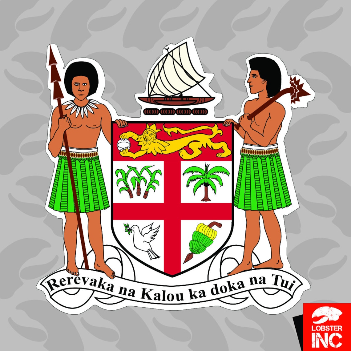 Fijian Coat of Arms Sticker Self Adhesive Vinyl Fiji Flag FJI | Etsy