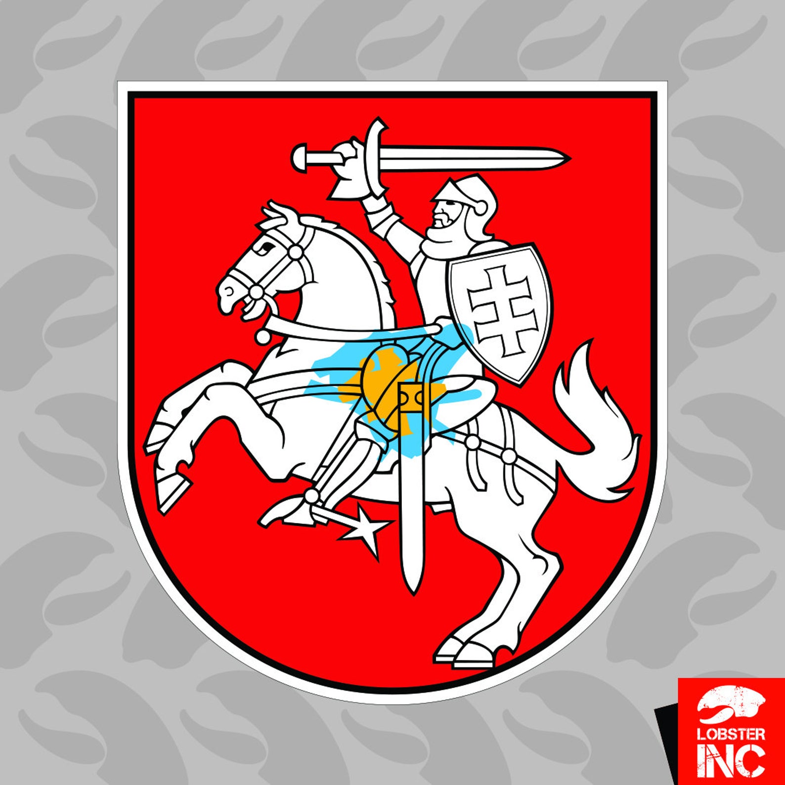 Lithuanian Coat of Arms Sticker Self Adhesive Vinyl Lithuania | Etsy