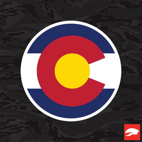 Colorado C Logo Round Flag Sticker Decal Self Adhesive Vinyl - Etsy