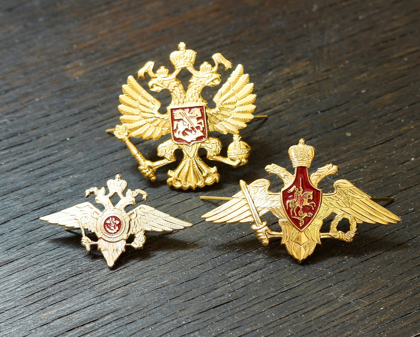 3 Pcs Soviet Russian Army USSR Military Eagle Crown Badge for | Etsy