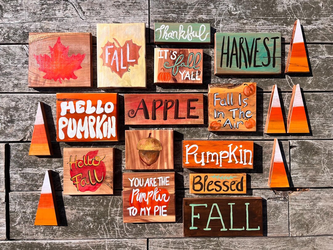 Hand Painted Cedar Wood Signs Fall Wooden Signs Custom Made Wooden ...
