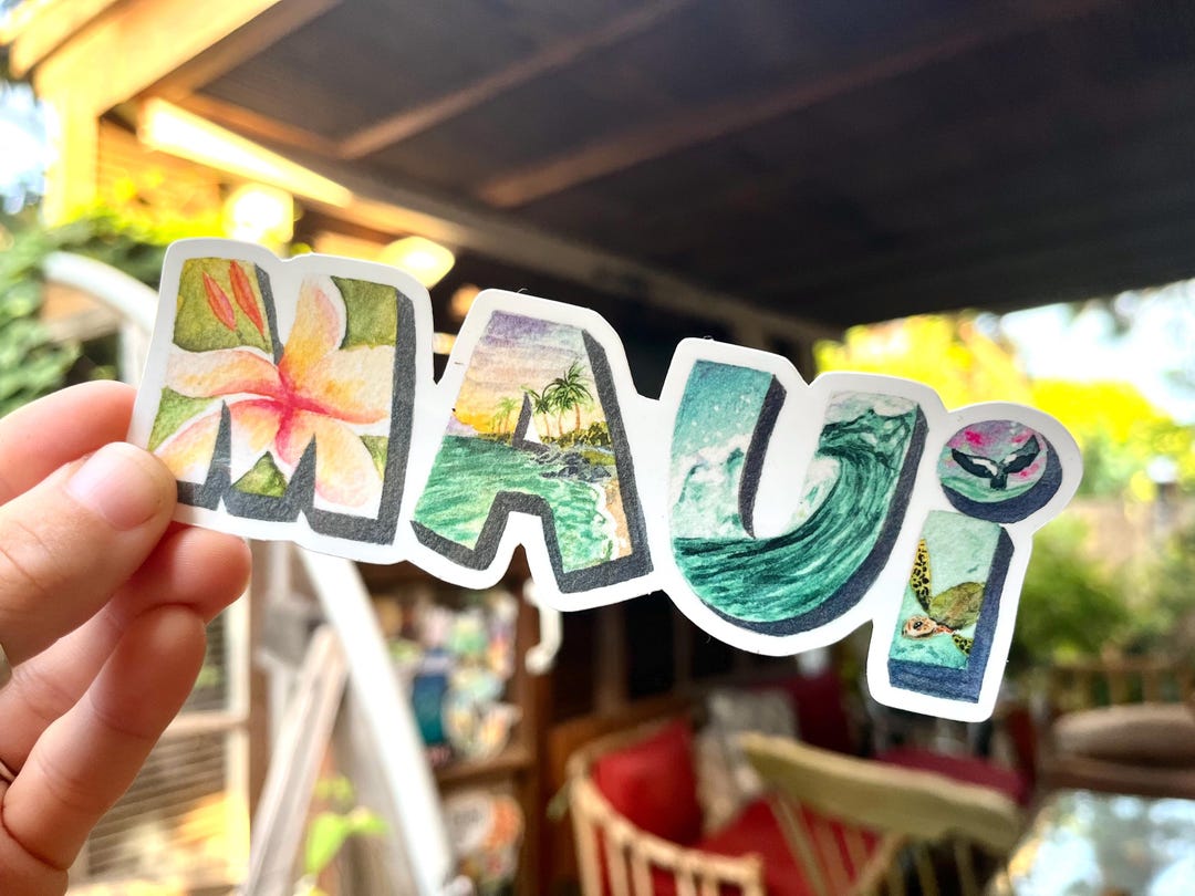 Maui Sticker | Hawaii Sticker | Maui Island Sticker | Vinyl Waterproof ...