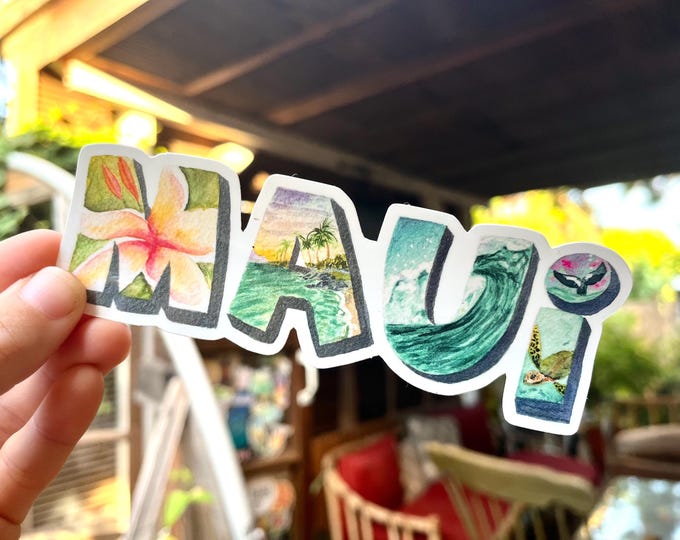 Maui Sticker | Hawaii Sticker | Maui Island Sticker | Vinyl Waterproof ...