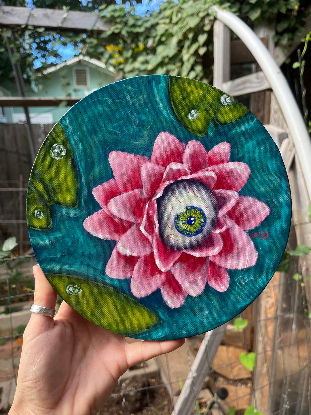 Lotus Flower Artwork | Surreal Painting | Lotus Flower | Eyeball ...