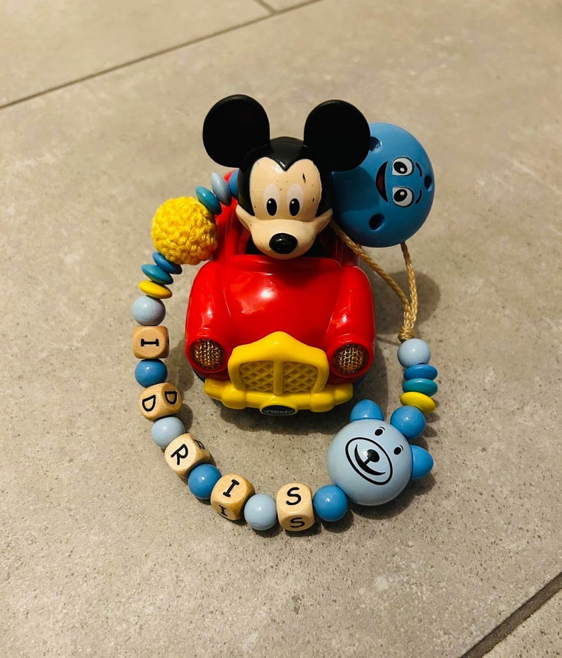 Personalized Pacifier Chain With Desired Name - With Grasping Toy in a ...