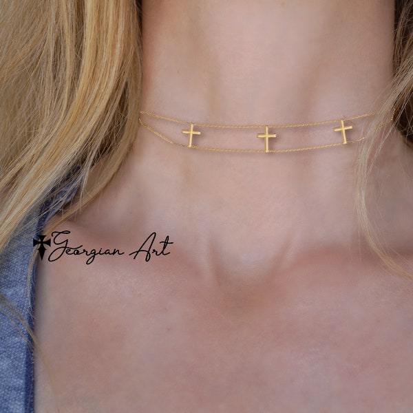 Cross Choker - Etsy