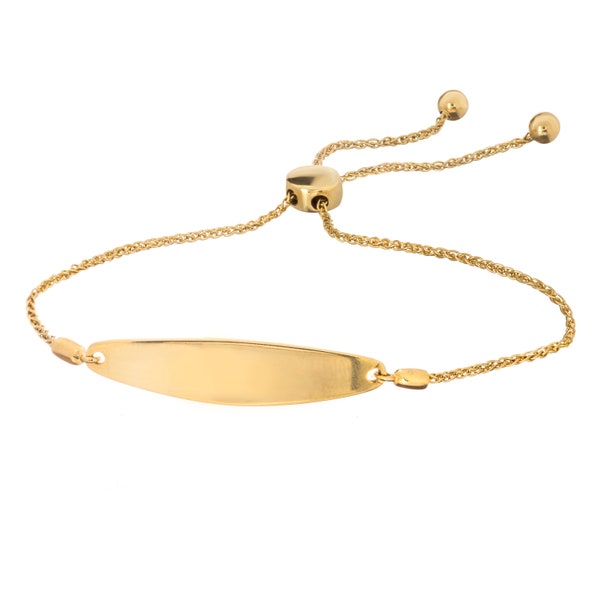 Solid 14k Gold Engravable Bracelet - Etsy