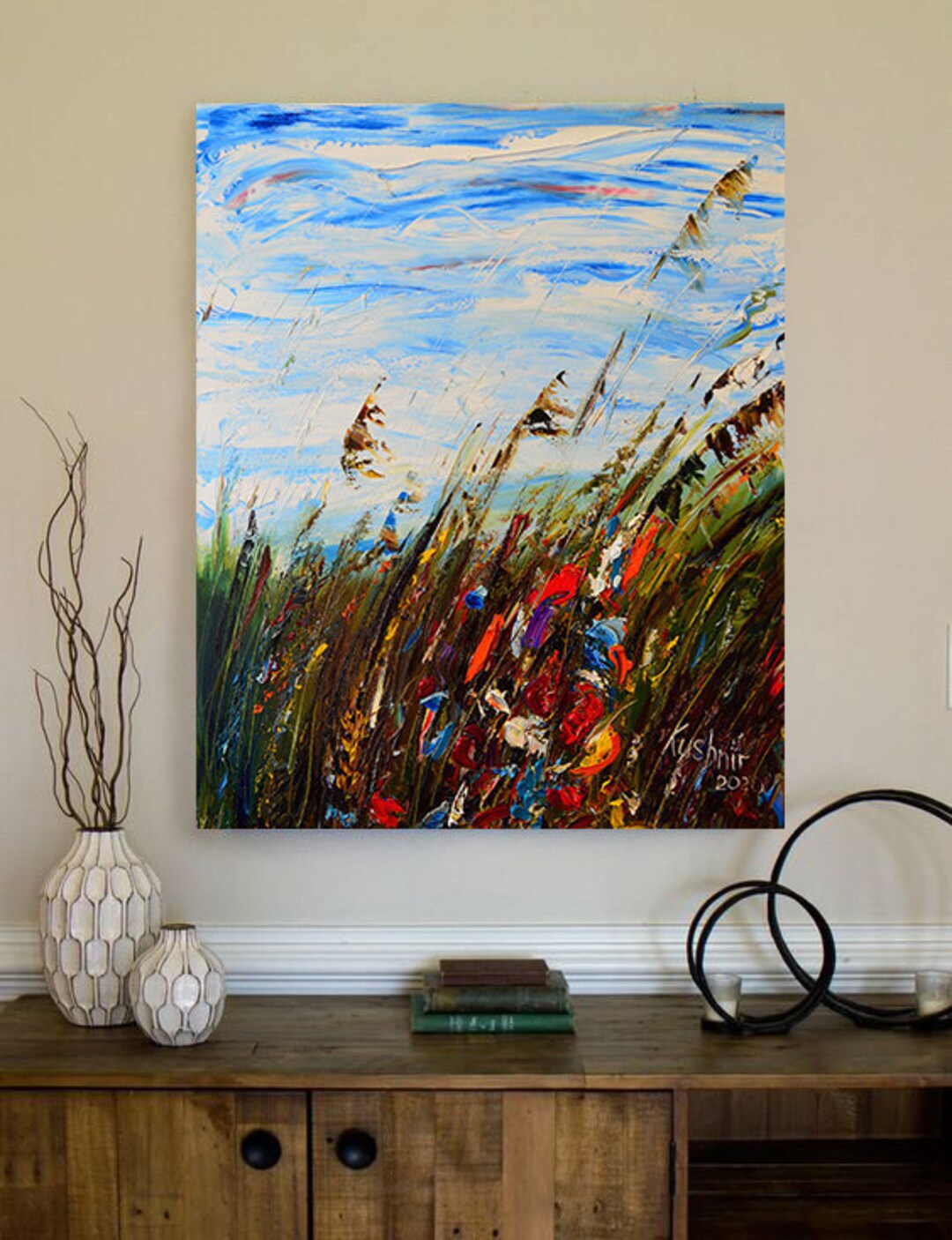 Heavy Texture Painting. Landscape Painting. Abstract Painting. Room ...