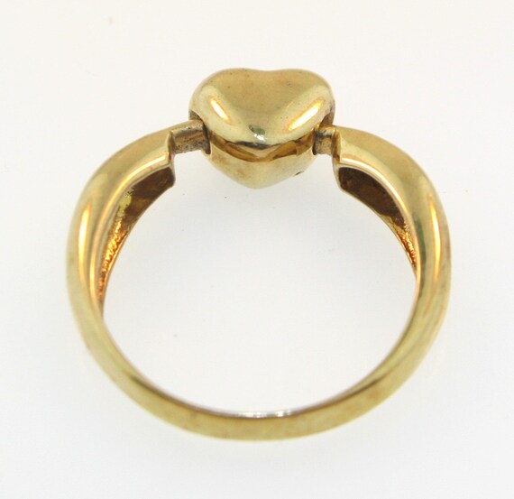 1970s 10K "Love" Ring with Diamond in Spinning Heart - Gem