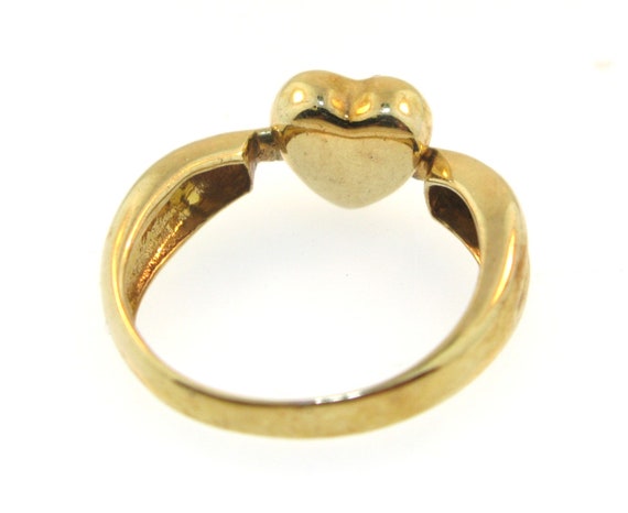 1970s 10K "Love" Ring with Diamond in Spinning Heart - Gem