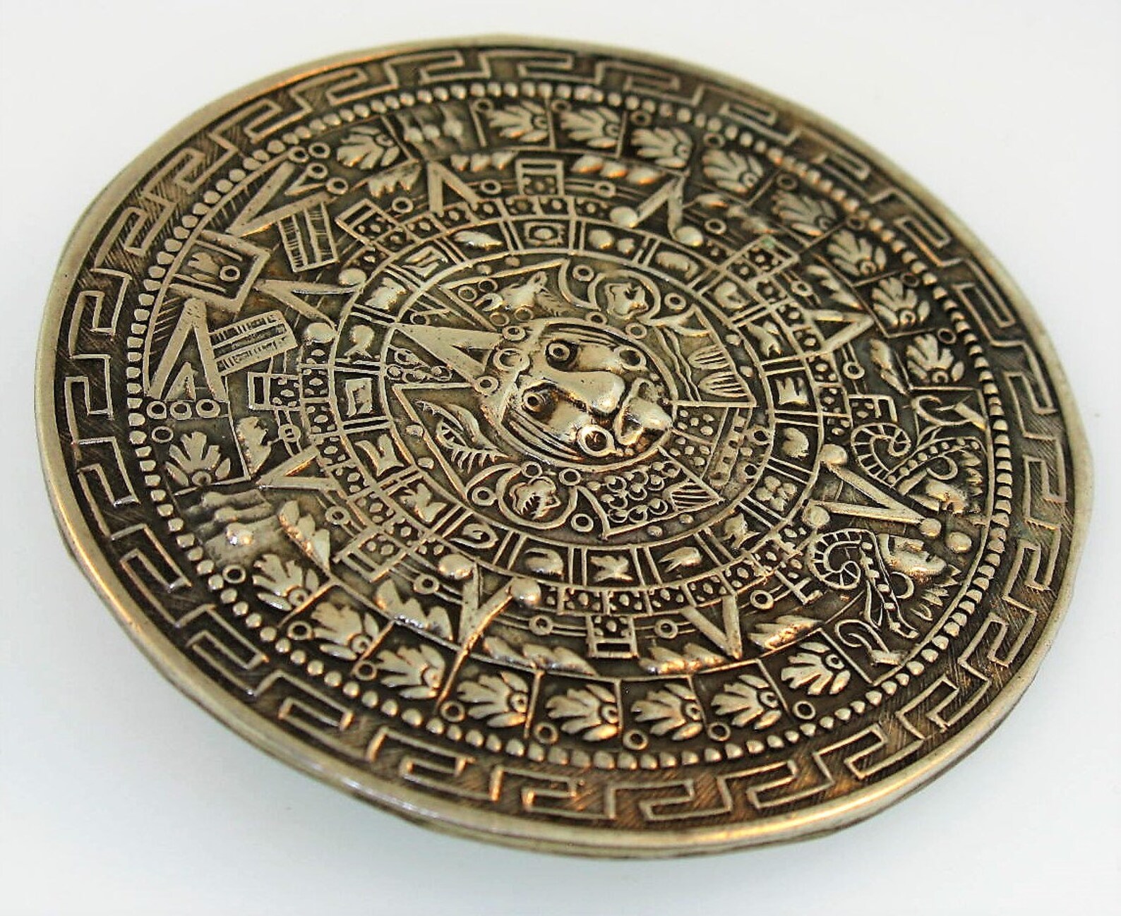 Vintage Mexican Sterling Silver Aztec Calendar Pendant Brooch Pin - Etsy