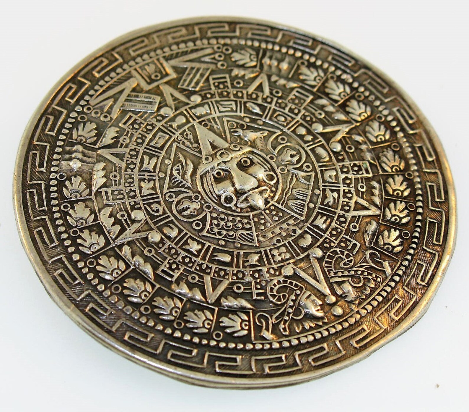 Vintage Mexican Sterling Silver Aztec Calendar Pendant Brooch Pin - Etsy