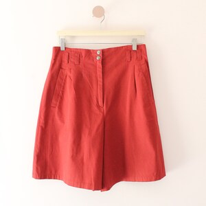 Vintage Cotton Shorts in Wine Red, High Waisted Shorts Women Cotton ...