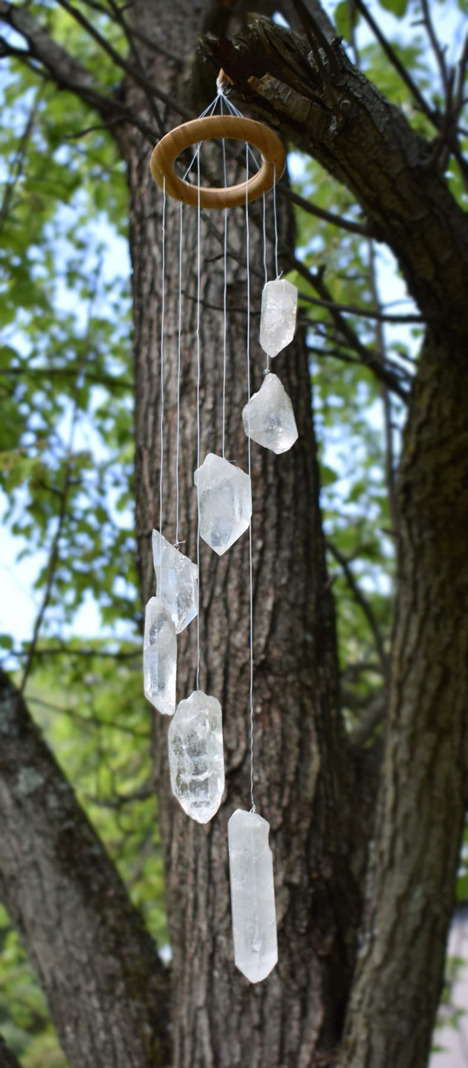7 Piece Quartz Crystal Points Gemstone Mobile Wind Chime - Etsy