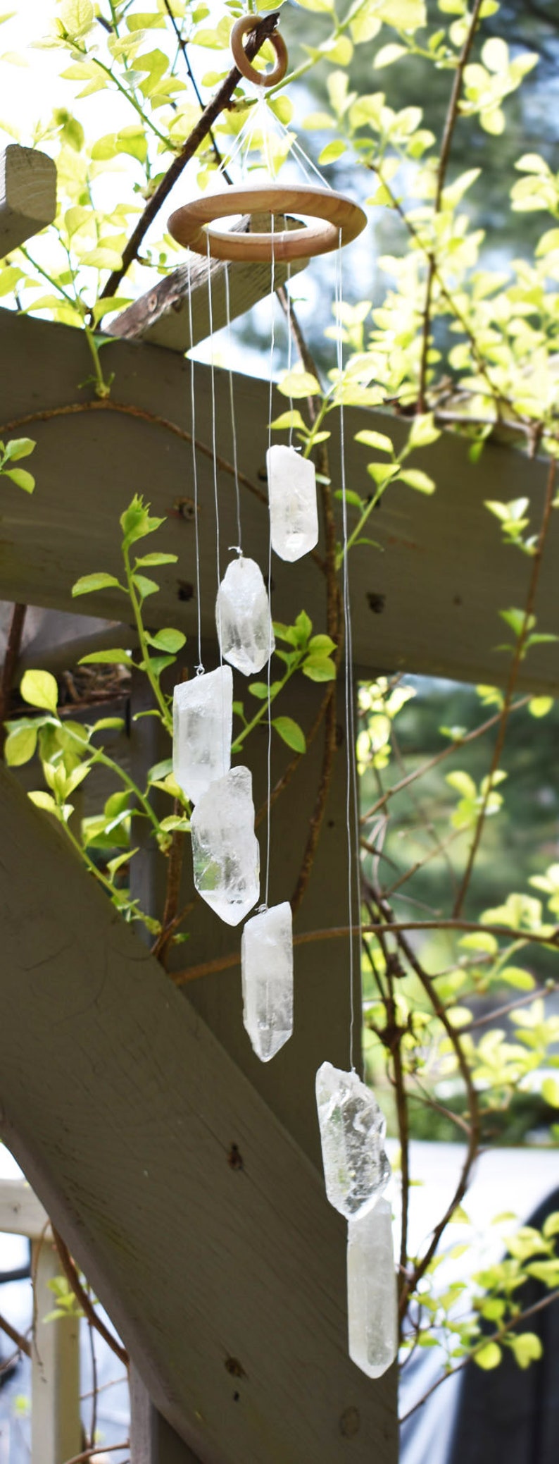 7 Piece Quartz Crystal Points Gemstone Mobile Wind Chime - Etsy