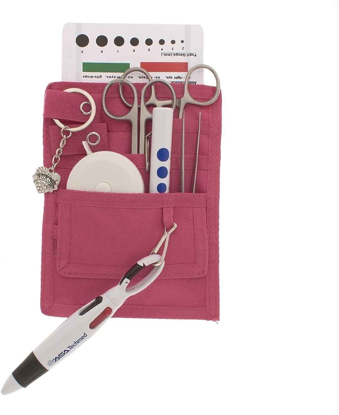 4 Pockets Nurse Organizer Pouch W/stainless Silver+white Tools-medical ...
