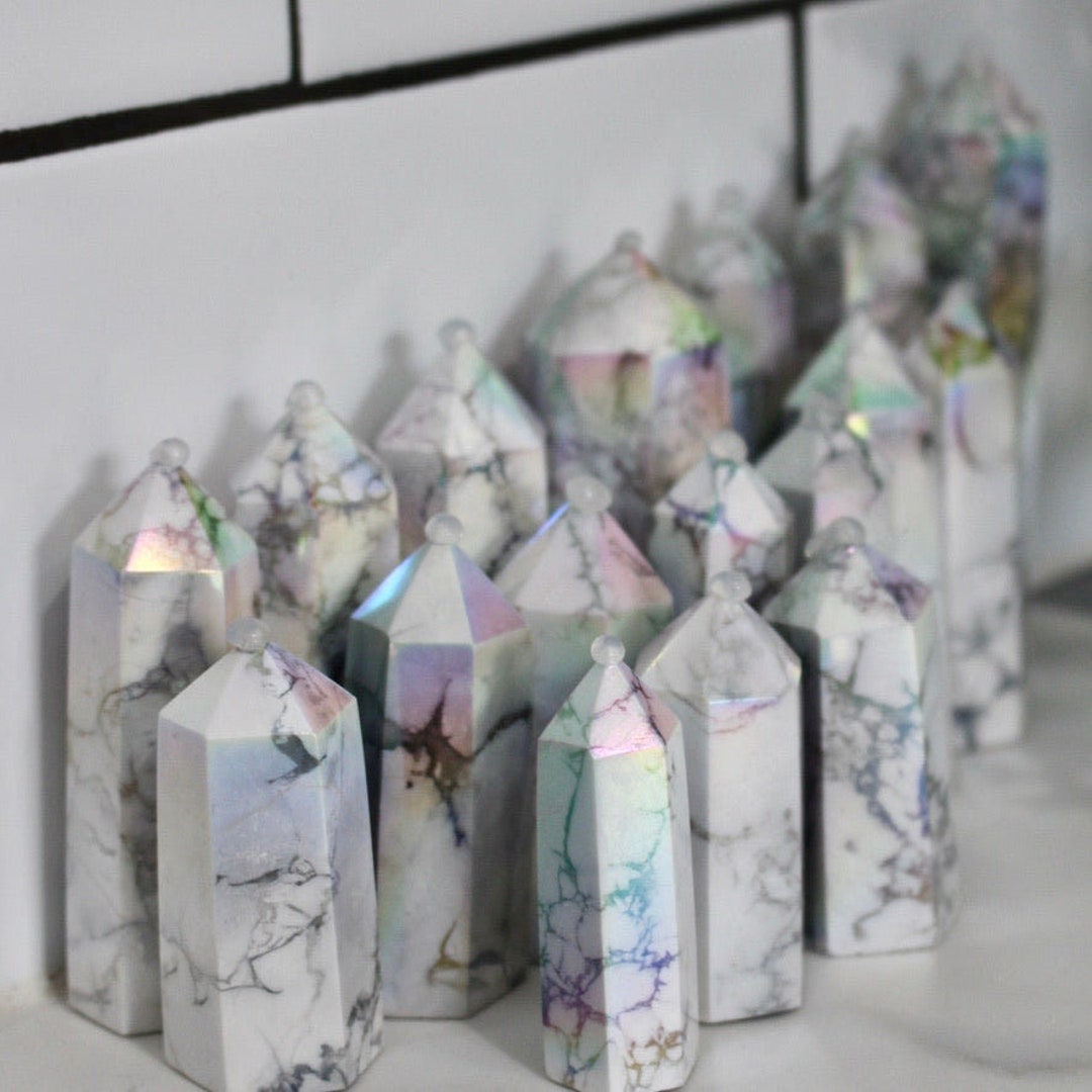 Aura White Howlite Tower White Howlite Tower Crystal Tower - Etsy