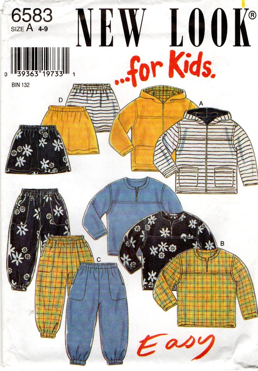 New Look 6583 Sewing Pattern Kids Wardrobe Sz 4-9 - Etsy