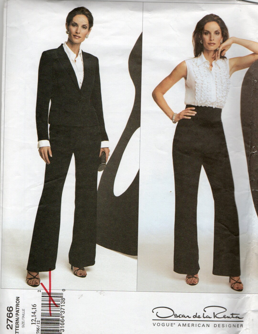 Vogue 2766 Oscar De La Renta Jacket and Pants Sewing Pattern - Etsy