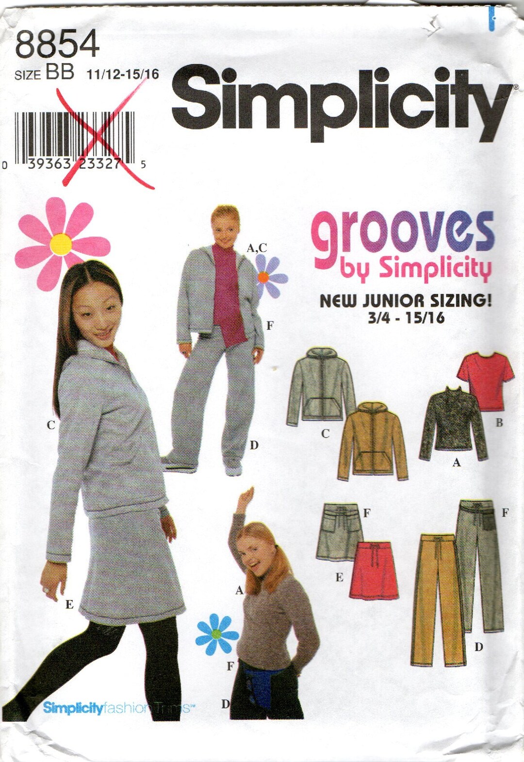 Simplicity Grooves 8854 Sewing Pattern - Etsy
