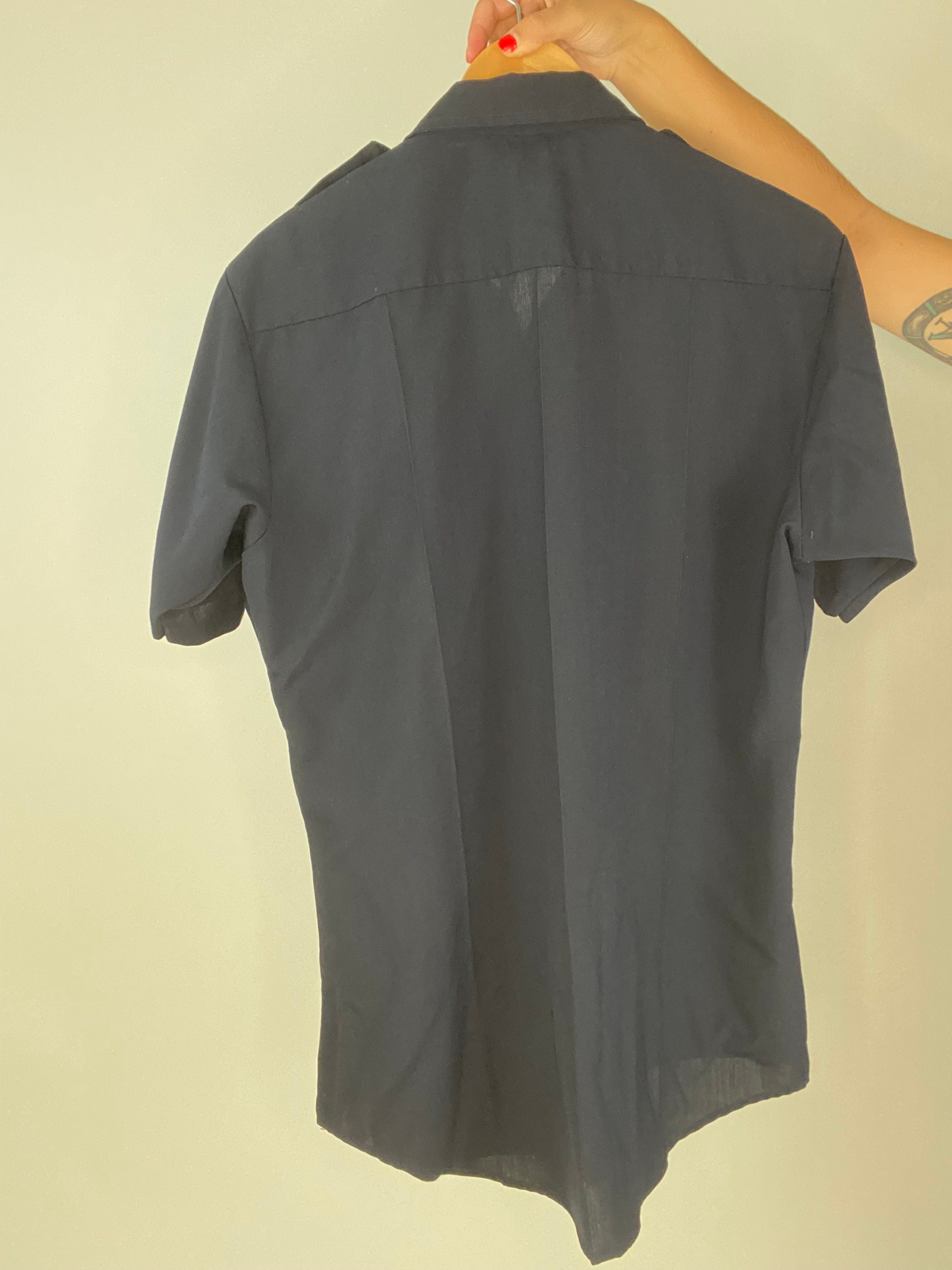 1970s Blue Short Sleeve Button up Uniform Mens Shirt by Elbeco - Etsy ...