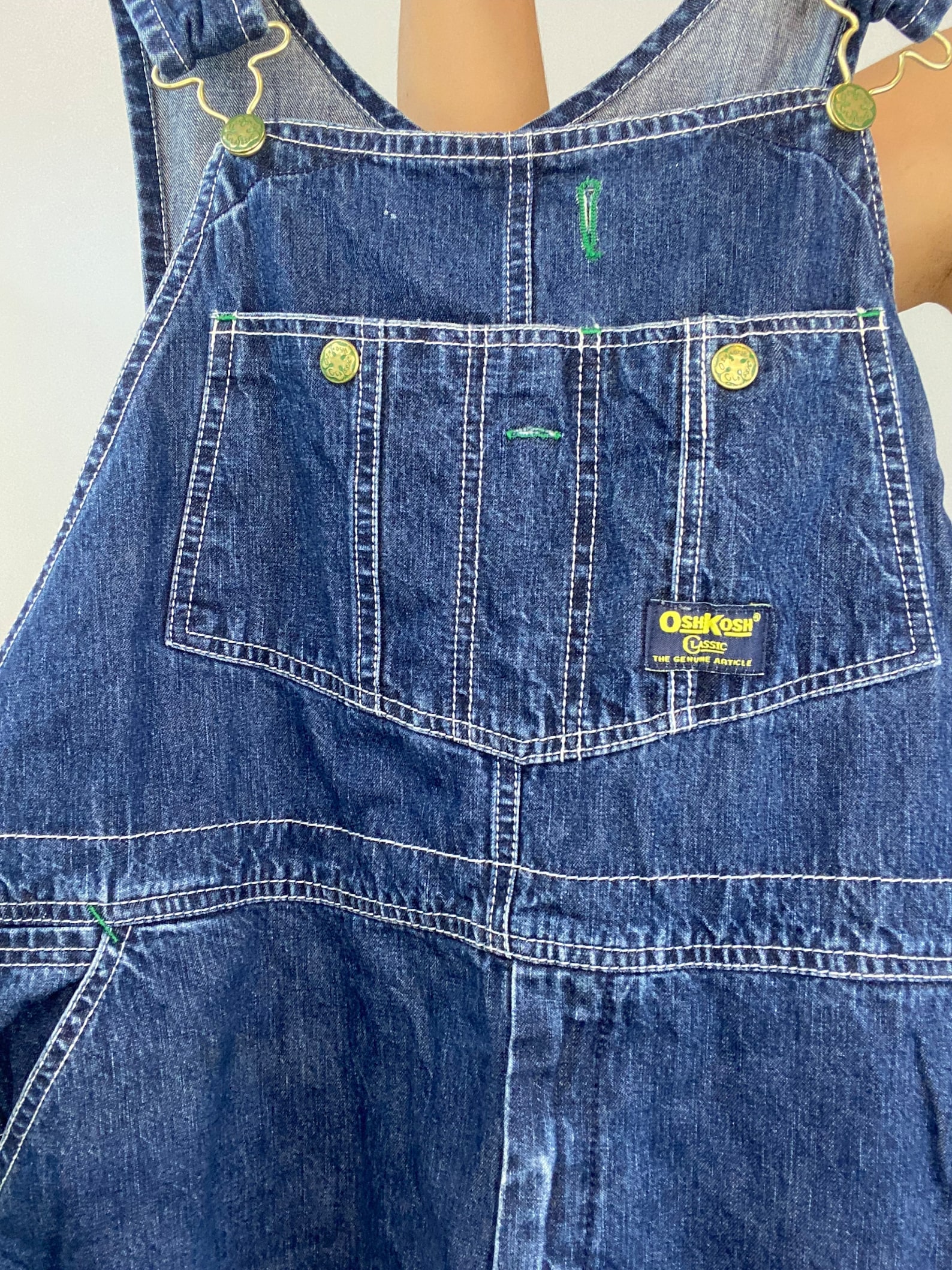 Oshkosh B’gosh Adult Denim Overall Shorts Jeans Cotton Vestback Vintage ...