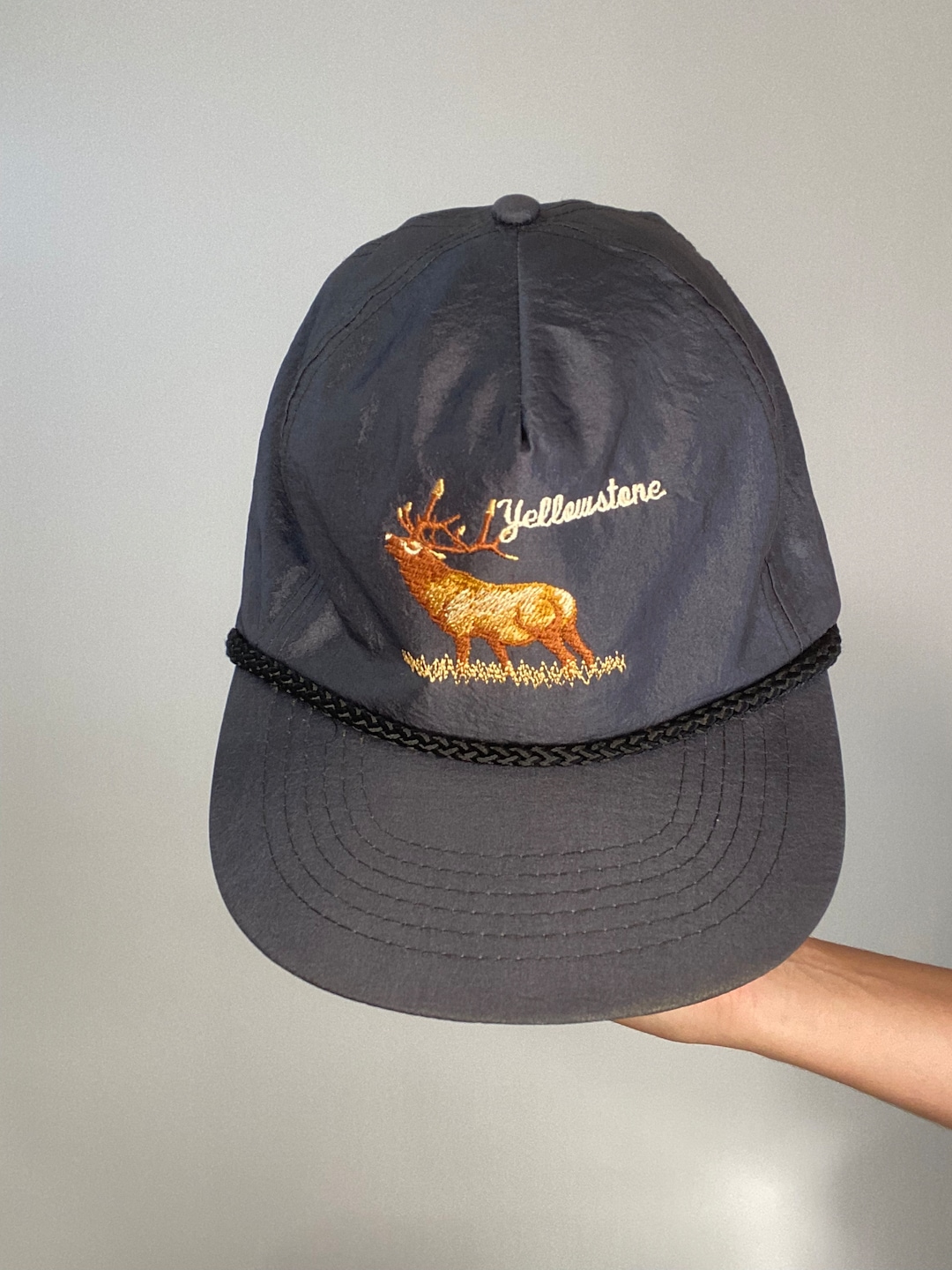 Vintage Yellowstone Flat Brim Rope Hat / Dark Blue Nylon / - Etsy