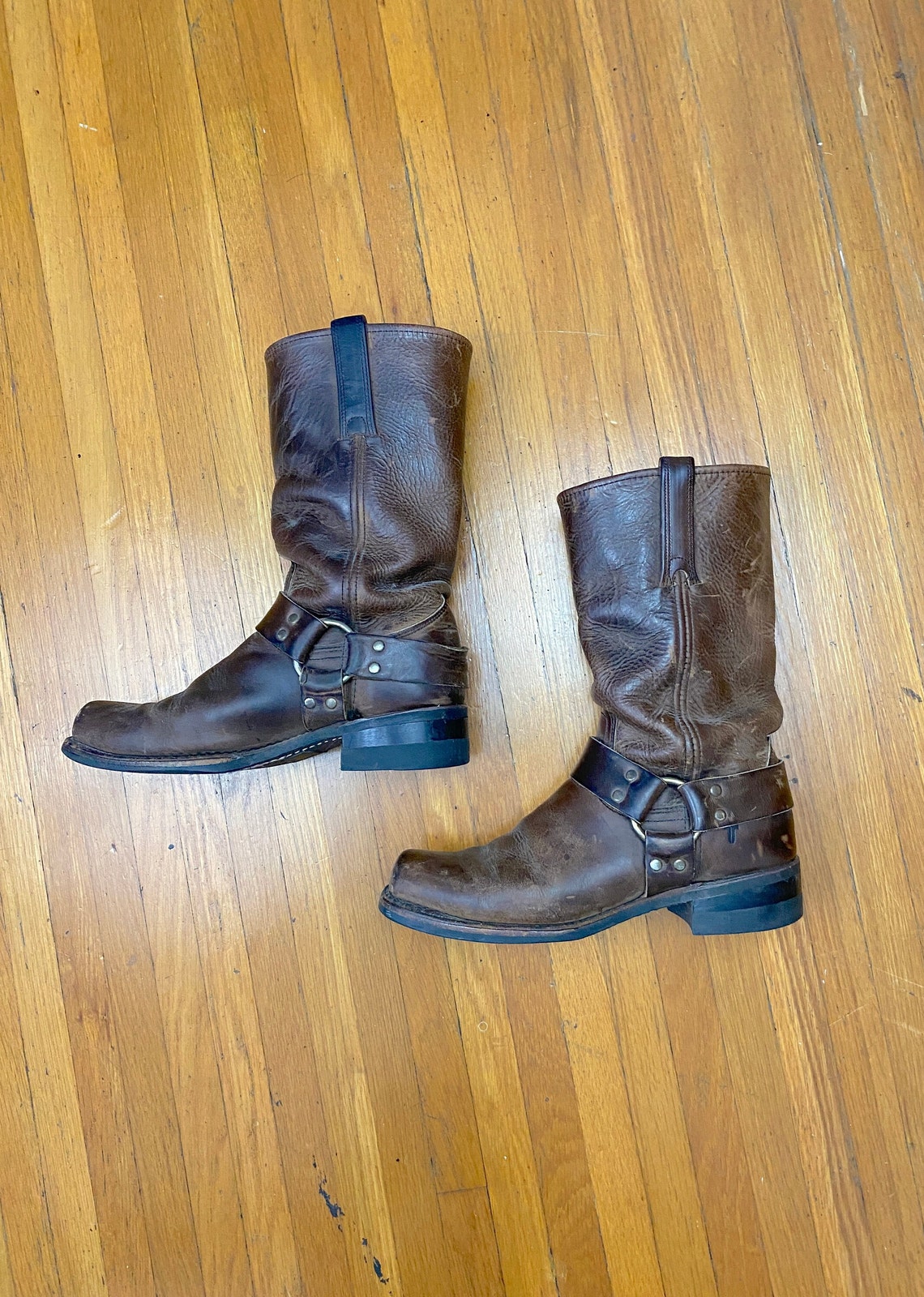 Vintage Brown Leather Frye Harness Boots /size Approx 11-12/ Motorcycle ...