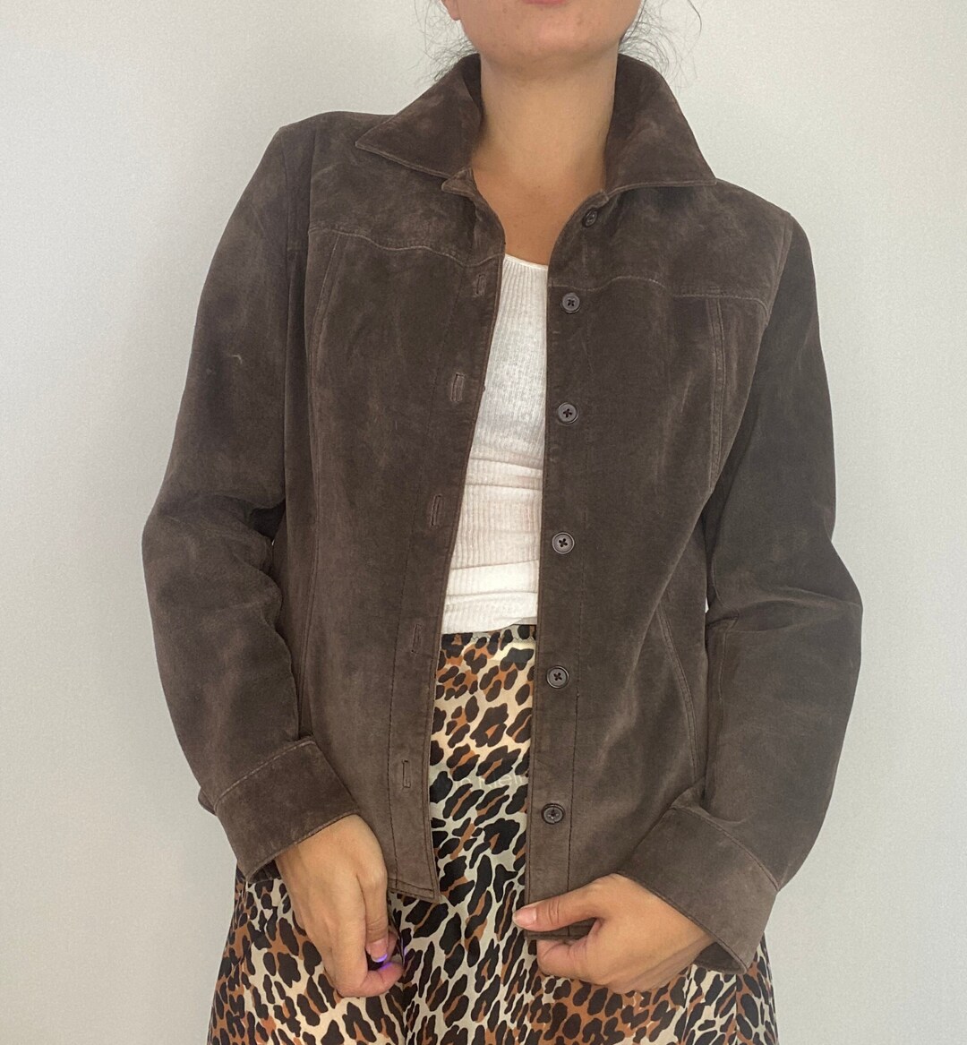 Y2K Cherokee Brand Brown Suede Jacket - Etsy