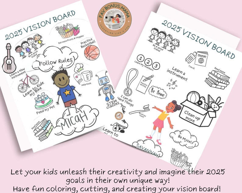Kids Vision Board Activity - Etsy