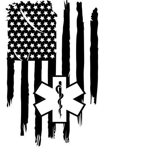 Distressed American Flag Paramedic/emt/emr EMS Star of Life - Etsy